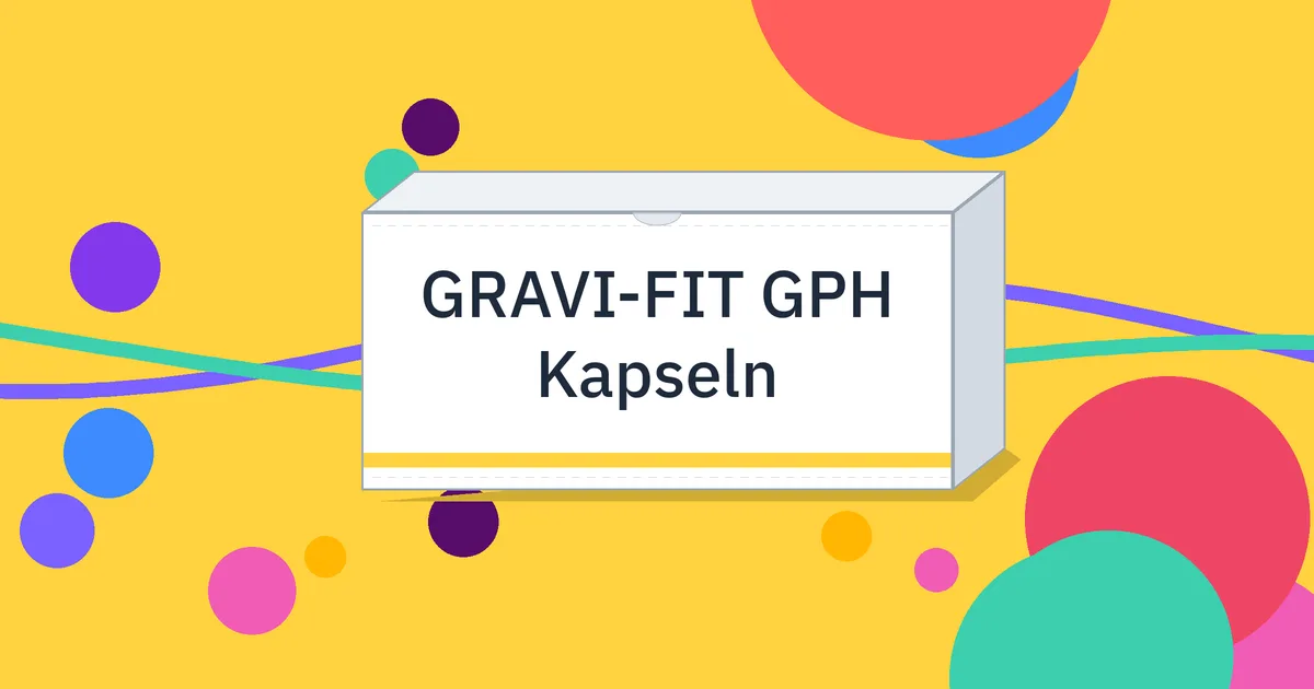 Symbolbild: Packung mit der Aufschrift GRAVI-FIT GPH Kapseln (PZN 20281099) – Verfügbarkeit und Bezug in Apotheken in Frankfurt am Main