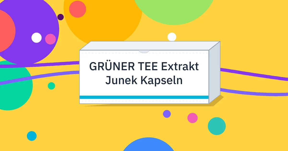 Symbolbild: Packung mit der Aufschrift GRÜNER TEE Extrakt Junek Kapseln (PZN 00131676) – Verfügbarkeit und Bezug in Apotheken in Frankfurt am Main