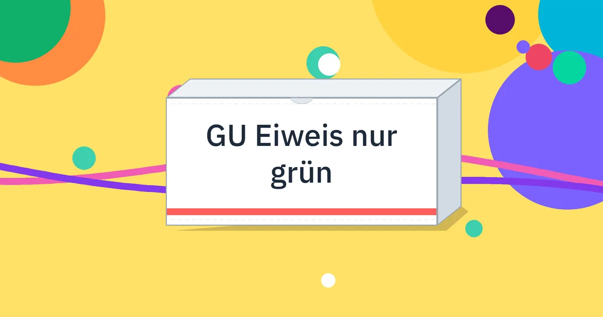 Symbolbild: Packung mit der Aufschrift GU Eiweis nur grün (PZN 12742126) – Verfügbarkeit und Bezug in Apotheken in Frankfurt am Main