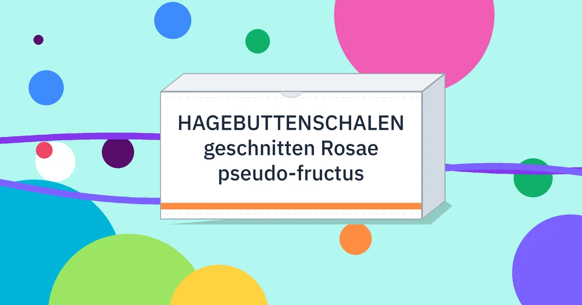 Symbolbild: Packung mit der Aufschrift HAGEBUTTENSCHALEN geschnitten Rosae pseudo-fructus (PZN 20948729) – Verfügbarkeit und Bezug in Apotheken in Frankfurt am Main