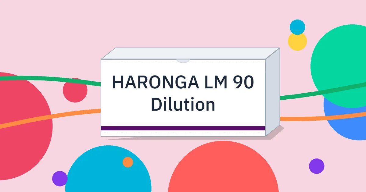 Symbolbild: Packung mit der Aufschrift HARONGA LM 90 Dilution (PZN 13550529) – Verfügbarkeit und Bezug in Apotheken in Frankfurt am Main