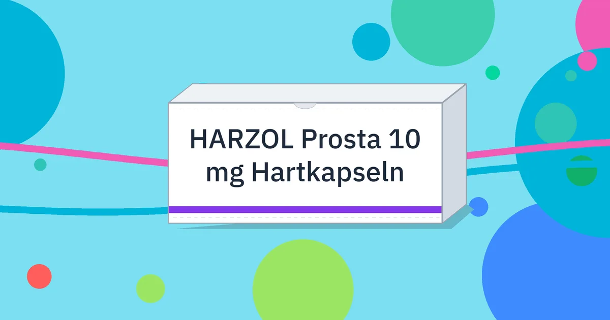 Symbolbild: Packung mit der Aufschrift HARZOL Prosta 10 mg Hartkapseln (PZN 19413408) – Verfügbarkeit und Bezug in Apotheken in Frankfurt am Main