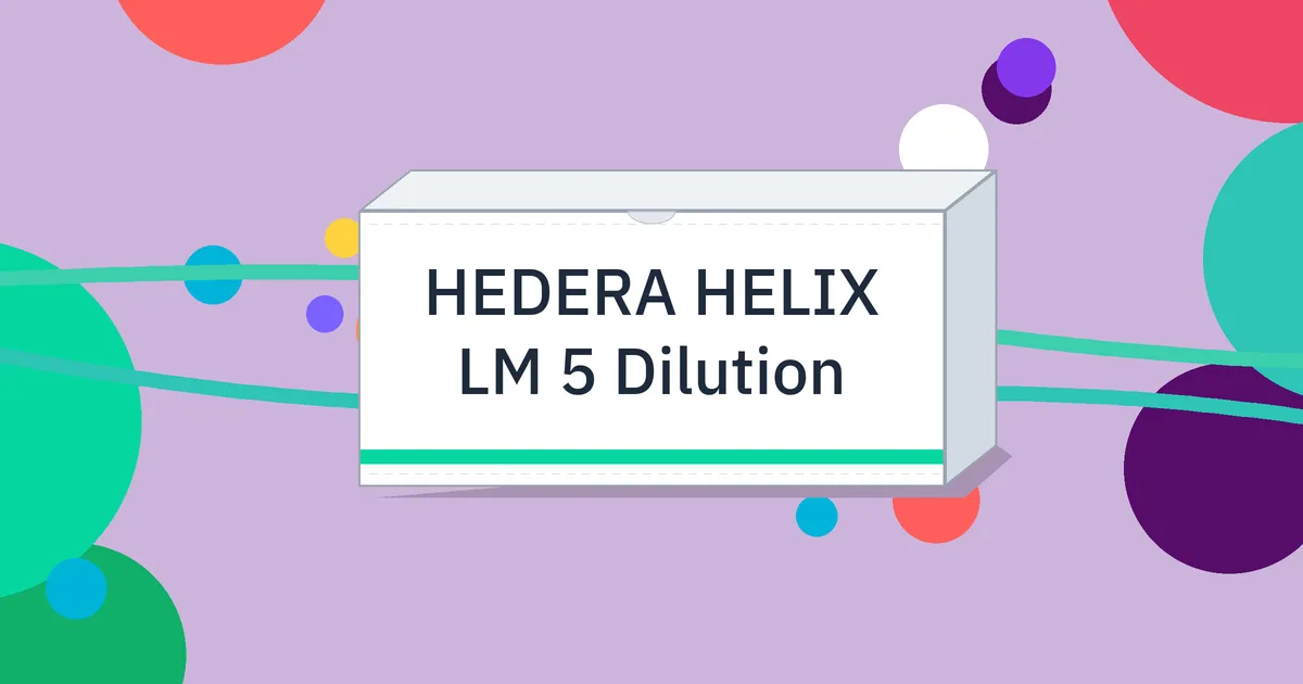 Symbolbild: Packung mit der Aufschrift HEDERA HELIX LM 5 Dilution (PZN 12885245) – Verfügbarkeit und Bezug in Apotheken in Frankfurt am Main