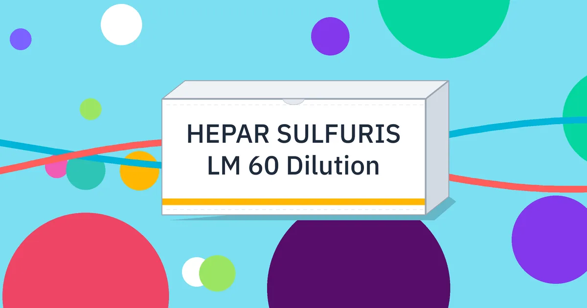 Symbolbild: Packung mit der Aufschrift HEPAR SULFURIS LM 60 Dilution (PZN 12887669) – Verfügbarkeit und Bezug in Apotheken in Frankfurt am Main