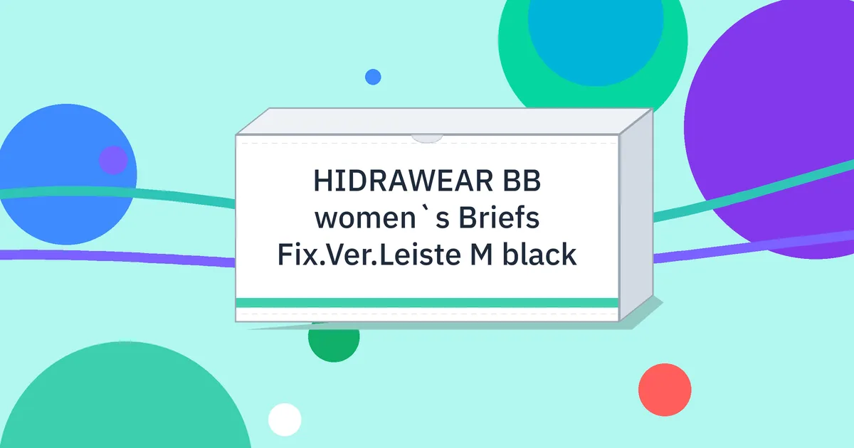 Symbolbild: Packung mit der Aufschrift HIDRAWEAR BB women`s Briefs Fix.Ver.Leiste M black (PZN 20833682) – Verfügbarkeit und Bezug in Apotheken in Frankfurt am Main