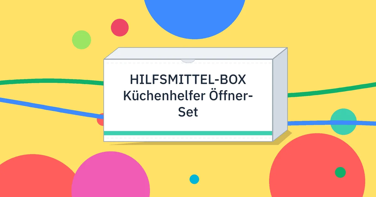 Symbolbild: Packung mit der Aufschrift HILFSMITTEL-BOX Küchenhelfer Öffner-Set (PZN 14398756) – Verfügbarkeit und Bezug in Apotheken in Frankfurt am Main