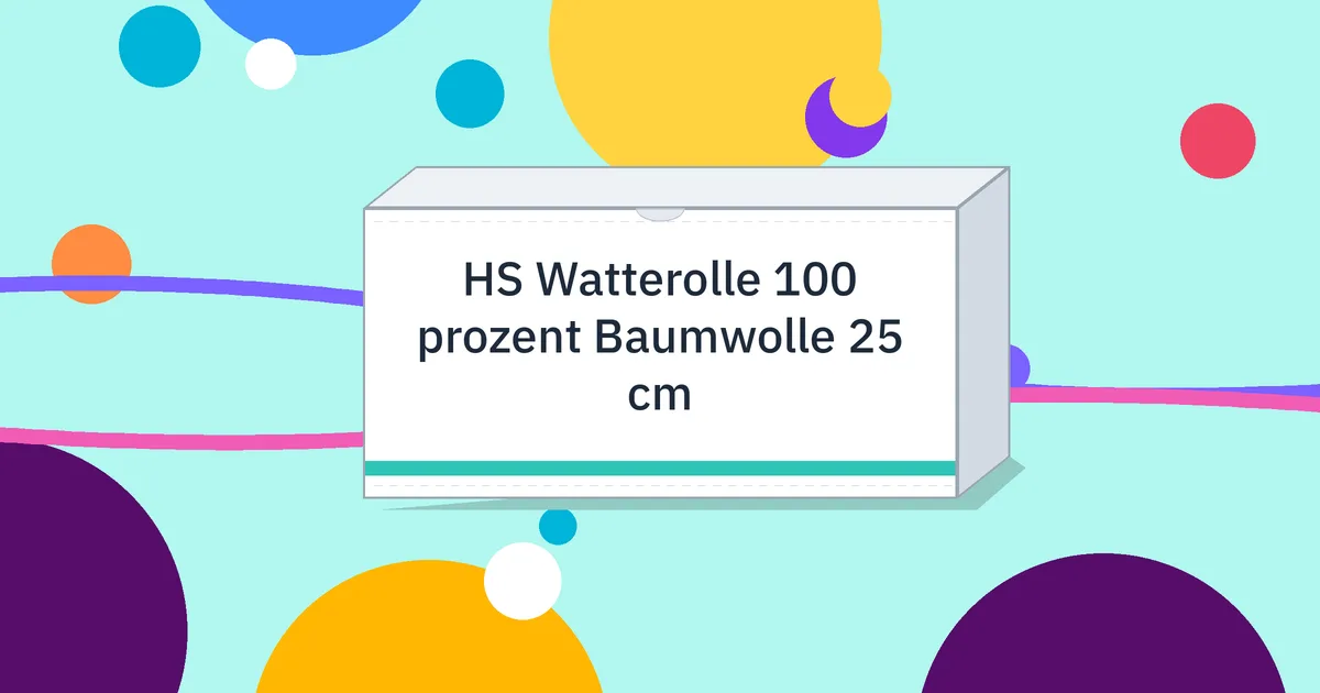Symbolbild: Packung mit der Aufschrift HS Watterolle 100 prozent Baumwolle 25 cm (PZN 12570091) – Verfügbarkeit und Bezug in Apotheken in Frankfurt am Main