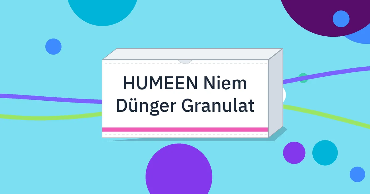 Symbolbild: Packung mit der Aufschrift HUMEEN Niem Dünger Granulat (PZN 06123005) – Verfügbarkeit und Bezug in Apotheken in Frankfurt am Main