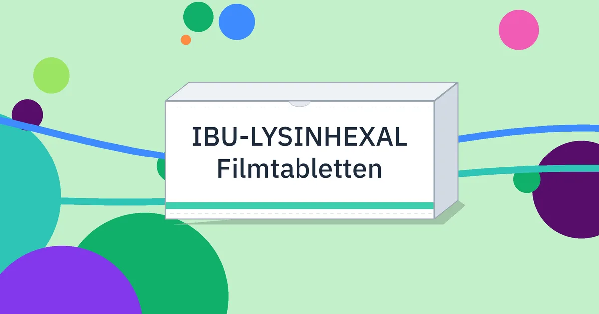 Symbolbild: Packung mit der Aufschrift IBU-LYSINHEXAL Filmtabletten (PZN 07532243) – Verfügbarkeit und Bezug in Apotheken in Frankfurt am Main