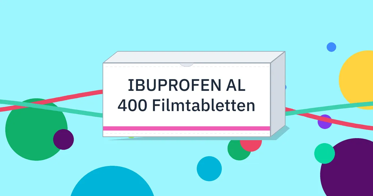 Symbolbild: Packung mit der Aufschrift IBUPROFEN AL 400 Filmtabletten (PZN 05904918) – Verfügbarkeit und Bezug in Apotheken in Frankfurt am Main