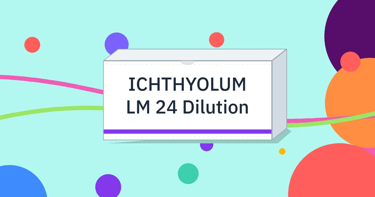 Symbolbild: Packung mit der Aufschrift ICHTHYOLUM LM 24 Dilution (PZN 13558761) – Verfügbarkeit und Bezug in Apotheken in Frankfurt am Main