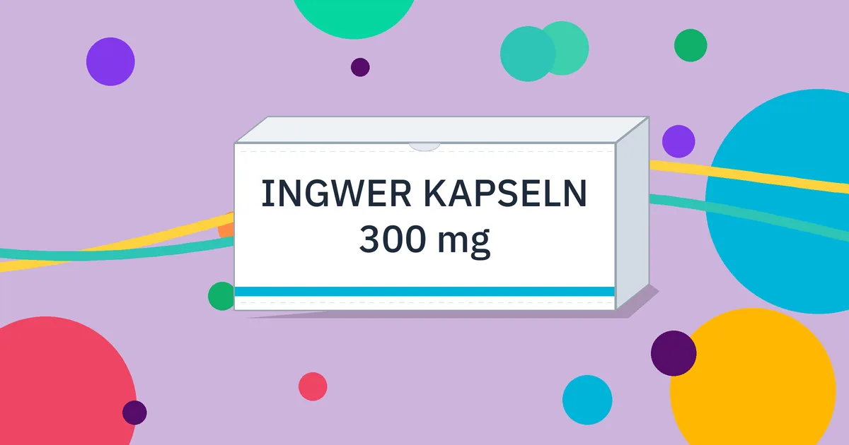 Symbolbild: Packung mit der Aufschrift INGWER KAPSELN 300 mg (PZN 02771380) – Verfügbarkeit und Bezug in Apotheken in Frankfurt am Main