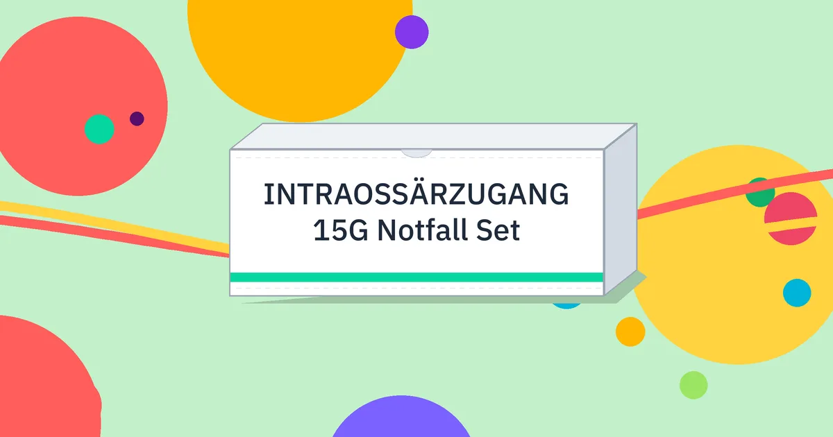 Symbolbild: Packung mit der Aufschrift INTRAOSSÄRZUGANG 15G Notfall Set (PZN 00427626) – Verfügbarkeit und Bezug in Apotheken in Frankfurt am Main