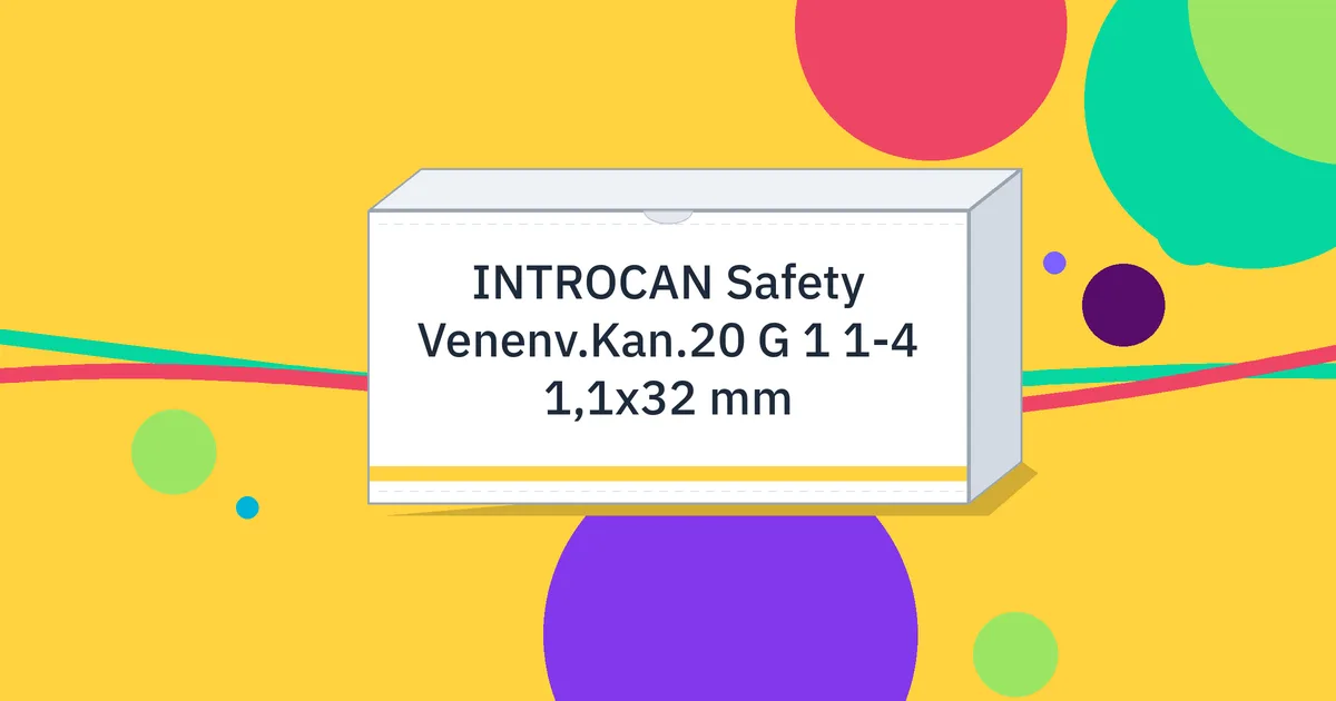 Symbolbild: Packung mit der Aufschrift INTROCAN Safety Venenv.Kan.20 G 1 1-4 1,1x32 mm (PZN 20344865) – Verfügbarkeit und Bezug in Apotheken in Frankfurt am Main