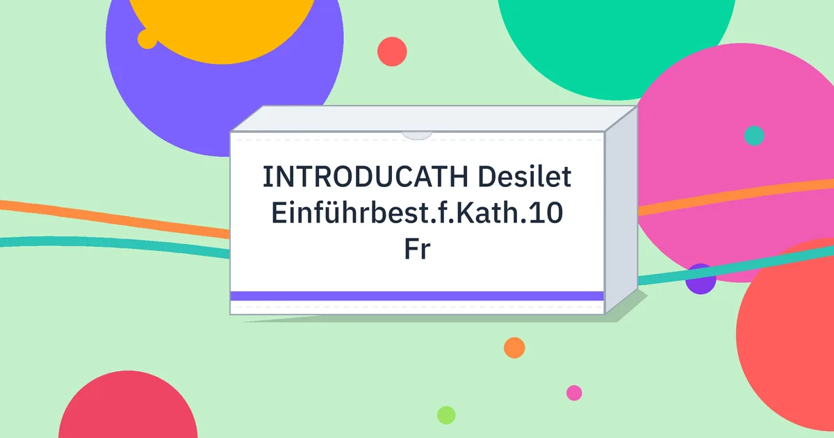 Symbolbild: Packung mit der Aufschrift INTRODUCATH Desilet Einführbest.f.Kath.10 Fr (PZN 00961366) – Verfügbarkeit und Bezug in Apotheken in Frankfurt am Main