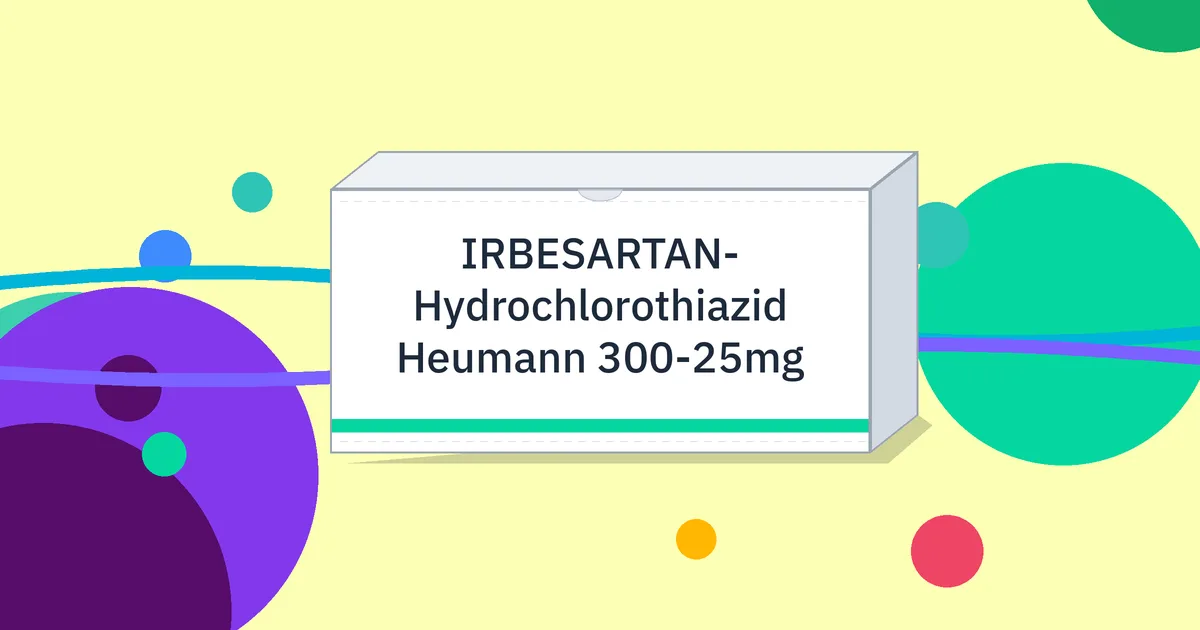 Symbolbild: Packung mit der Aufschrift IRBESARTAN-Hydrochlorothiazid Heumann 300-25mg (PZN 19129825) – Verfügbarkeit und Bezug in Apotheken in Frankfurt am Main