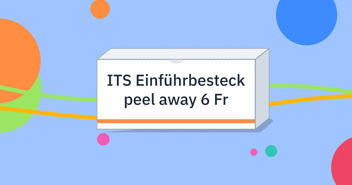 Symbolbild: Packung mit der Aufschrift ITS Einführbesteck peel away 6 Fr (PZN 02259788) – Verfügbarkeit und Bezug in Apotheken in Frankfurt am Main