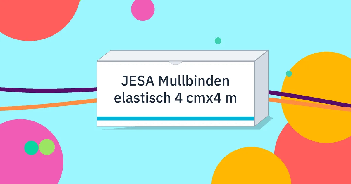 Symbolbild: Packung mit der Aufschrift JESA Mullbinden elastisch 4 cmx4 m (PZN 10554662) – Verfügbarkeit und Bezug in Apotheken in Frankfurt am Main