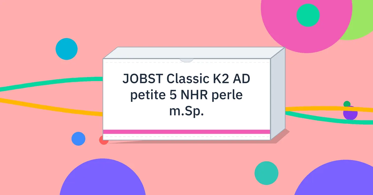 Symbolbild: Packung mit der Aufschrift JOBST Classic K2 AD petite 5 NHR perle m.Sp. (PZN 13060914) – Verfügbarkeit und Bezug in Apotheken in Frankfurt am Main
