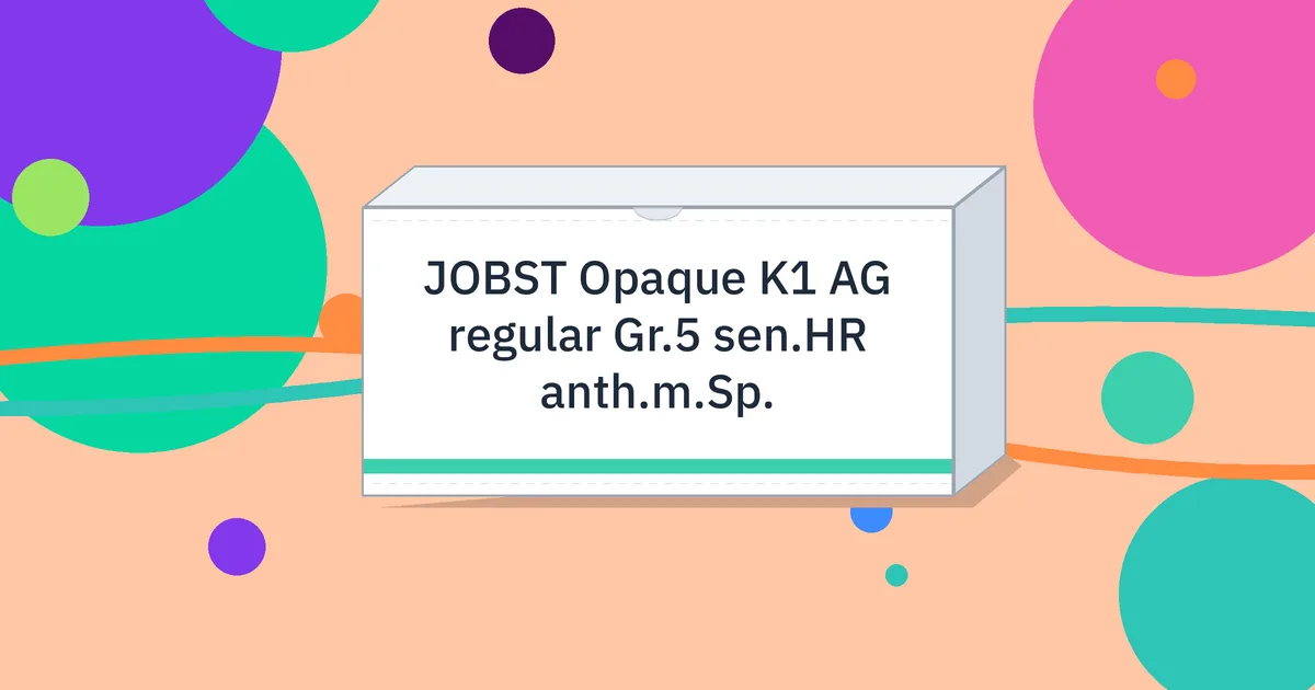 Symbolbild: Packung mit der Aufschrift JOBST Opaque K1 AG regular Gr.5 sen.HR anth.m.Sp. (PZN 16264959) – Verfügbarkeit und Bezug in Apotheken in Frankfurt am Main