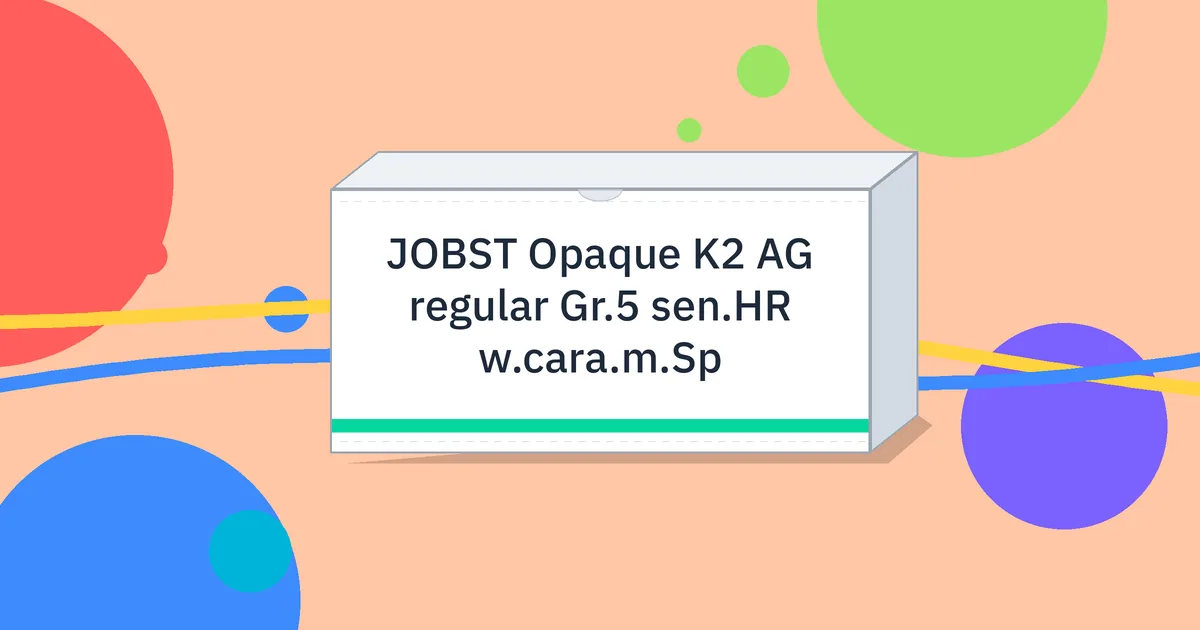 Symbolbild: Packung mit der Aufschrift JOBST Opaque K2 AG regular Gr.5 sen.HR w.cara.m.Sp (PZN 11254494) – Verfügbarkeit und Bezug in Apotheken in Frankfurt am Main