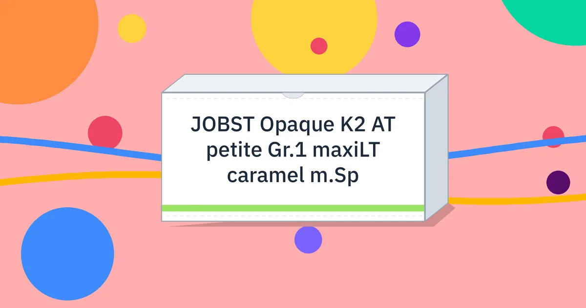 Symbolbild: Packung mit der Aufschrift JOBST Opaque K2 AT petite Gr.1 maxiLT caramel m.Sp (PZN 13118513) – Verfügbarkeit und Bezug in Apotheken in Frankfurt am Main