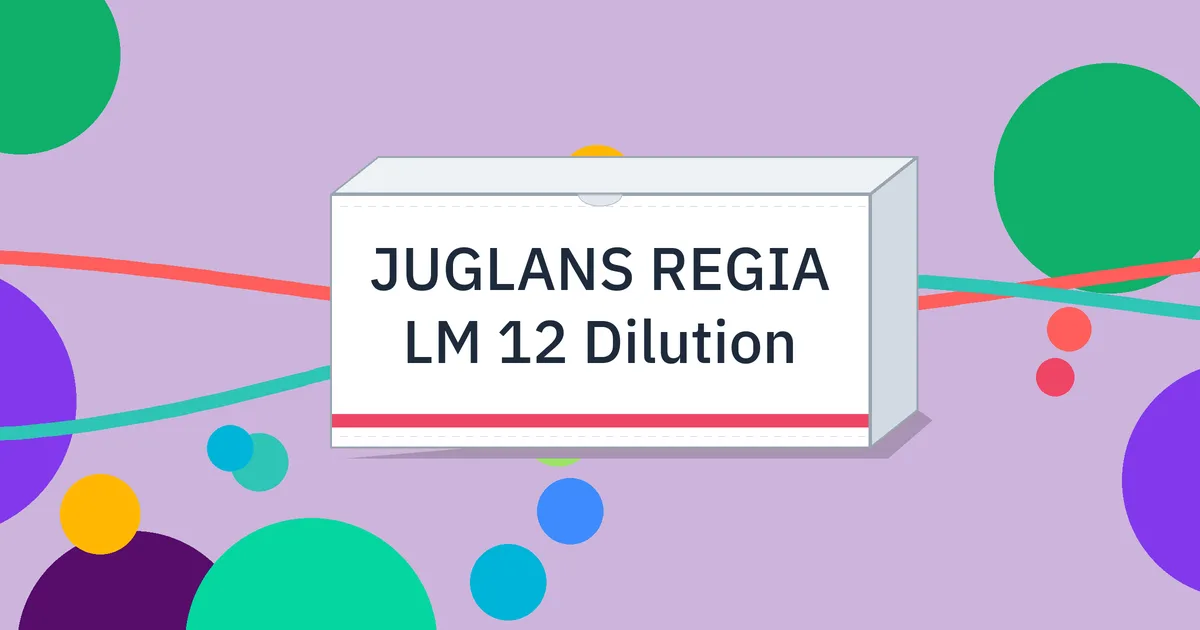 Symbolbild: Packung mit der Aufschrift JUGLANS REGIA LM 12 Dilution (PZN 12916135) – Verfügbarkeit und Bezug in Apotheken in Frankfurt am Main
