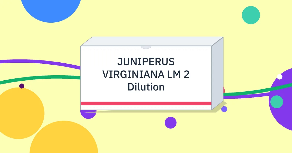 Symbolbild: Packung mit der Aufschrift JUNIPERUS VIRGINIANA LM 2 Dilution (PZN 13564980) – Verfügbarkeit und Bezug in Apotheken in Frankfurt am Main