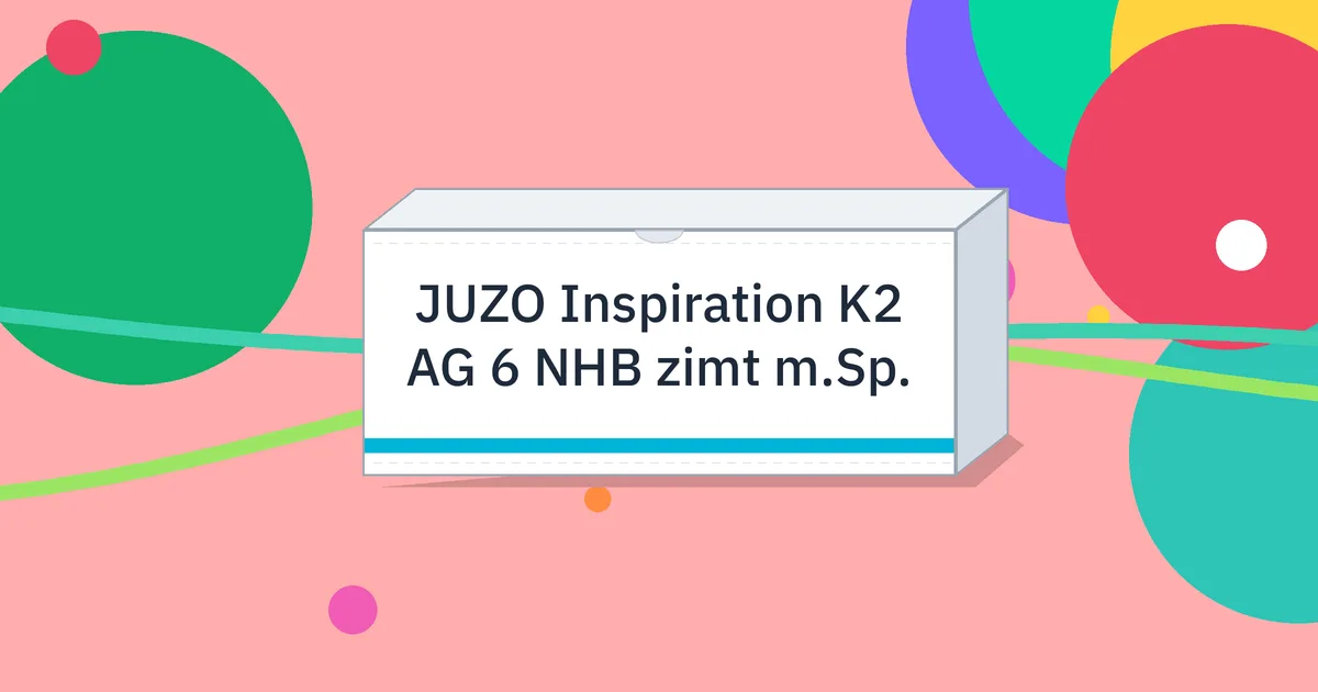 Symbolbild: Packung mit der Aufschrift JUZO Inspiration K2 AG 6 NHB zimt m.Sp. (PZN 14946904) – Verfügbarkeit und Bezug in Apotheken in Frankfurt am Main