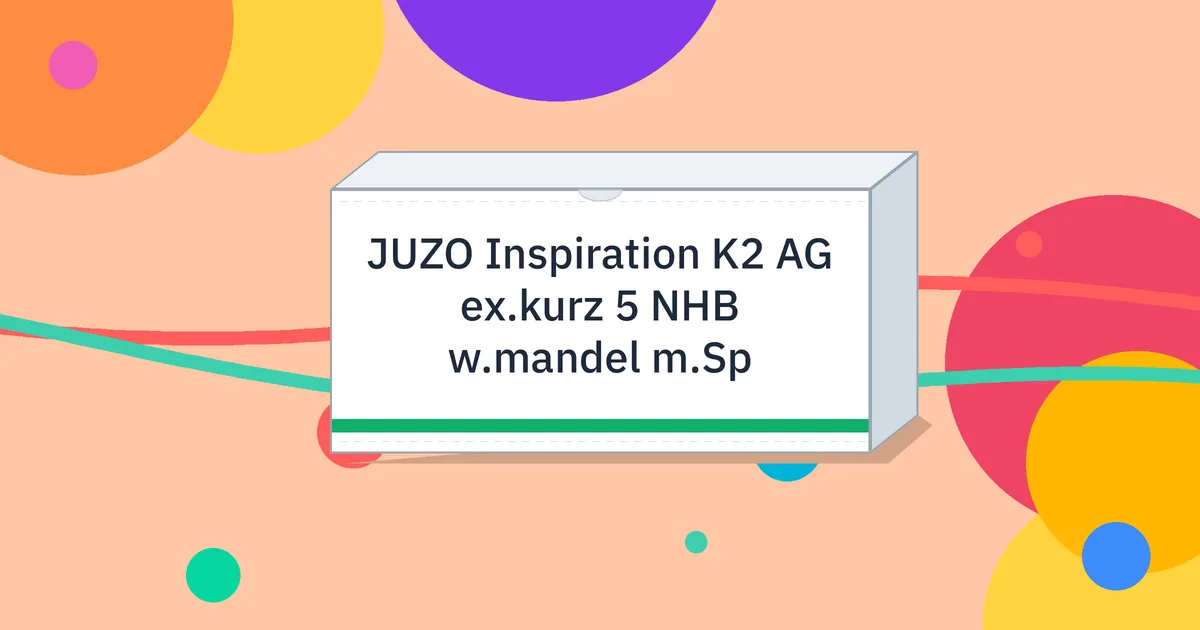 Symbolbild: Packung mit der Aufschrift JUZO Inspiration K2 AG ex.kurz 5 NHB w.mandel m.Sp (PZN 14964569) – Verfügbarkeit und Bezug in Apotheken in Frankfurt am Main