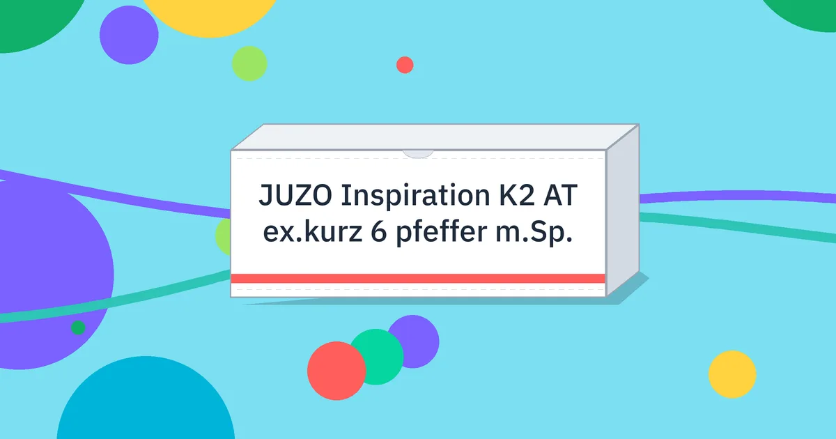 Symbolbild: Packung mit der Aufschrift JUZO Inspiration K2 AT ex.kurz 6 pfeffer m.Sp. (PZN 14953206) – Verfügbarkeit und Bezug in Apotheken in Frankfurt am Main