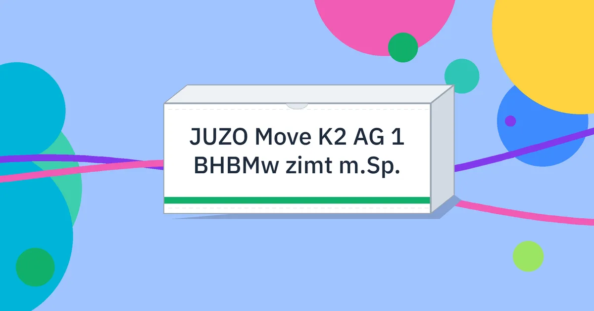 Symbolbild: Packung mit der Aufschrift JUZO Move K2 AG 1 BHBMw zimt m.Sp. (PZN 18524815) – Verfügbarkeit und Bezug in Apotheken in Frankfurt am Main