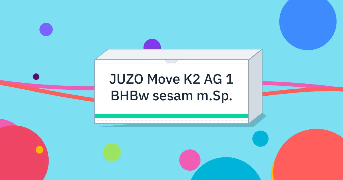 Symbolbild: Packung mit der Aufschrift JUZO Move K2 AG 1 BHBw sesam m.Sp. (PZN 18524465) – Verfügbarkeit und Bezug in Apotheken in Frankfurt am Main