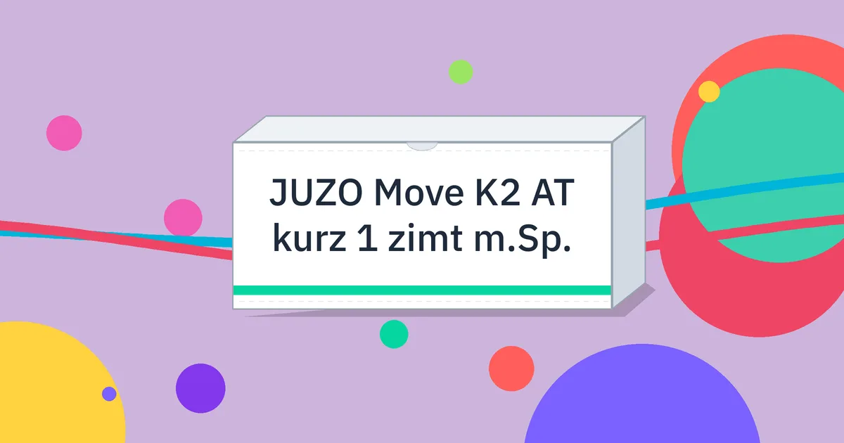 Symbolbild: Packung mit der Aufschrift JUZO Move K2 AT kurz 1 zimt m.Sp. (PZN 20673712) – Verfügbarkeit und Bezug in Apotheken in Frankfurt am Main