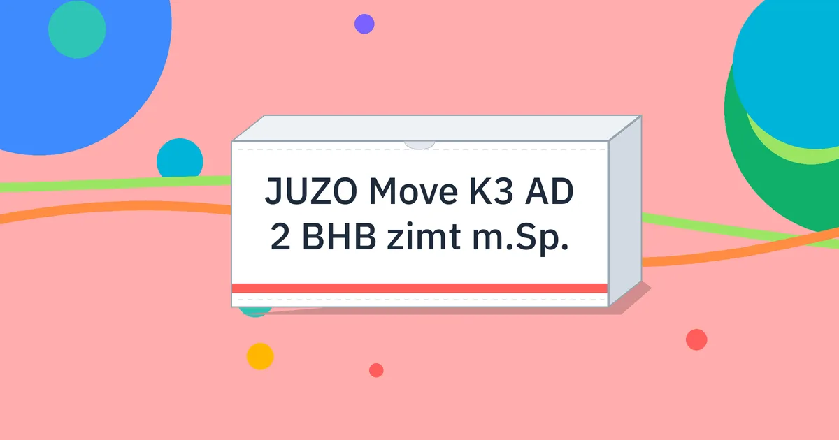 Symbolbild: Packung mit der Aufschrift JUZO Move K3 AD 2 BHB zimt m.Sp. (PZN 18567032) – Verfügbarkeit und Bezug in Apotheken in Frankfurt am Main