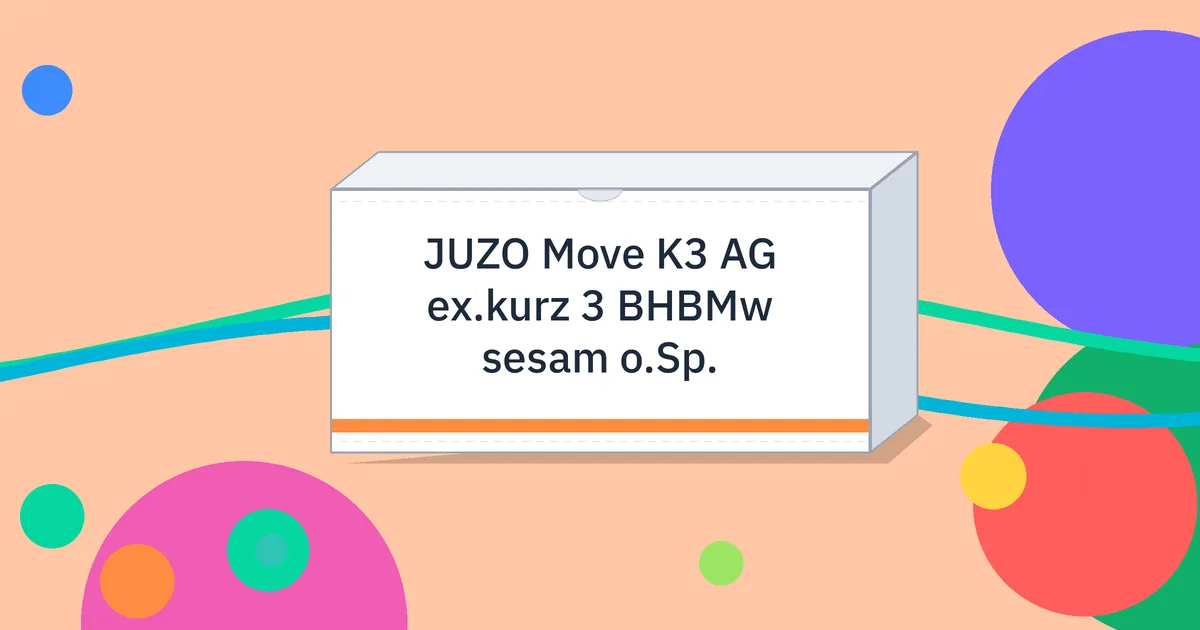 Symbolbild: Packung mit der Aufschrift JUZO Move K3 AG ex.kurz 3 BHBMw sesam o.Sp. (PZN 18586265) – Verfügbarkeit und Bezug in Apotheken in Frankfurt am Main