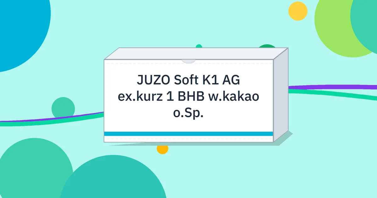 Symbolbild: Packung mit der Aufschrift JUZO Soft K1 AG ex.kurz 1 BHB w.kakao o.Sp. (PZN 14840382) – Verfügbarkeit und Bezug in Apotheken in Frankfurt am Main