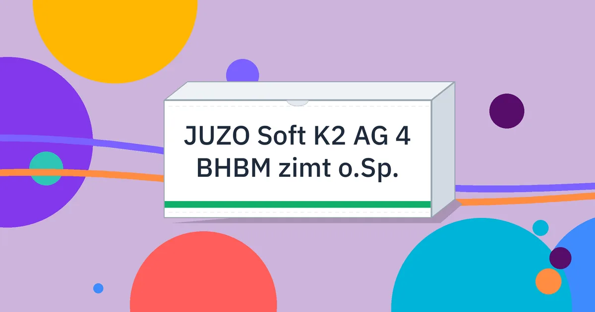 Symbolbild: Packung mit der Aufschrift JUZO Soft K2 AG 4 BHBM zimt o.Sp. (PZN 14860841) – Verfügbarkeit und Bezug in Apotheken in Frankfurt am Main