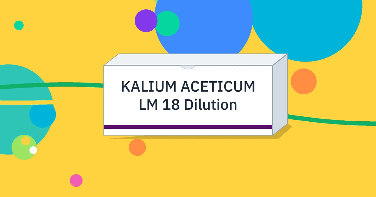 Symbolbild: Packung mit der Aufschrift KALIUM ACETICUM LM 18 Dilution (PZN 12916661) – Verfügbarkeit und Bezug in Apotheken in Frankfurt am Main