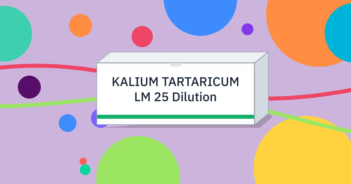 Symbolbild: Packung mit der Aufschrift KALIUM TARTARICUM LM 25 Dilution (PZN 12926895) – Verfügbarkeit und Bezug in Apotheken in Frankfurt am Main