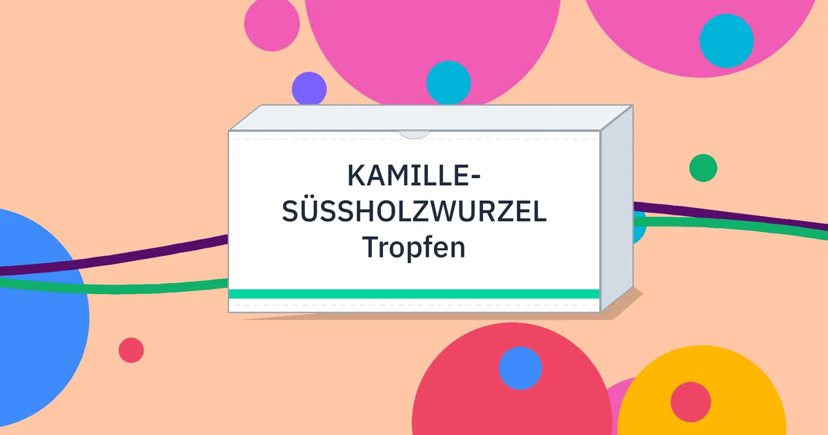 Symbolbild: Packung mit der Aufschrift KAMILLE-SÜSSHOLZWURZEL Tropfen (PZN 18396122) – Verfügbarkeit und Bezug in Apotheken in Frankfurt am Main