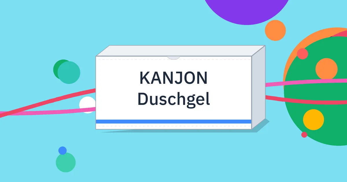 Symbolbild: Packung mit der Aufschrift KANJON Duschgel (PZN 01796604) – Verfügbarkeit und Bezug in Apotheken in Frankfurt am Main