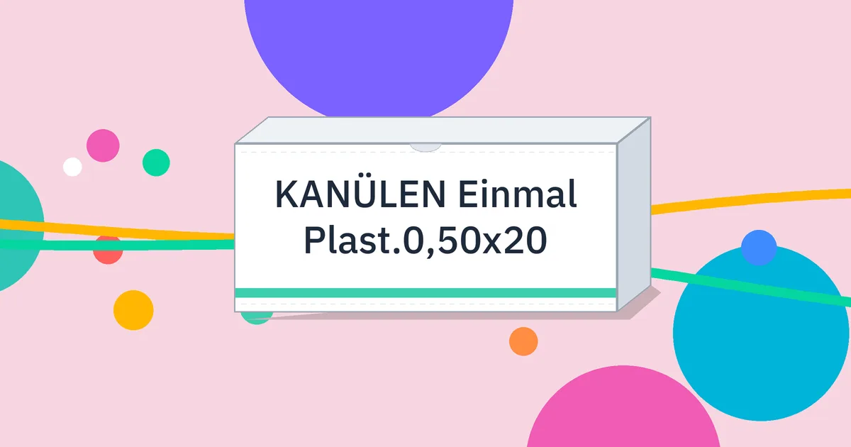 Symbolbild: Packung mit der Aufschrift KANÜLEN Einmal Plast.0,50x20 (PZN 01964651) – Verfügbarkeit und Bezug in Apotheken in Frankfurt am Main