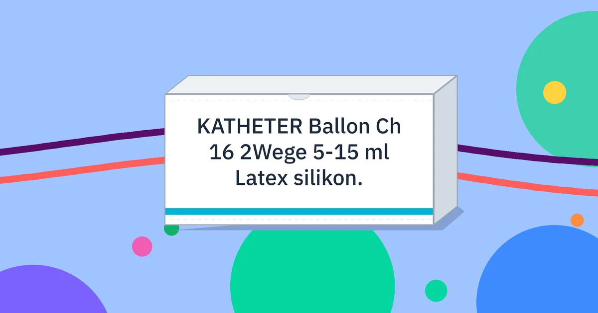 Symbolbild: Packung mit der Aufschrift KATHETER Ballon Ch 16 2Wege 5-15 ml Latex silikon. (PZN 06865250) – Verfügbarkeit und Bezug in Apotheken in Frankfurt am Main