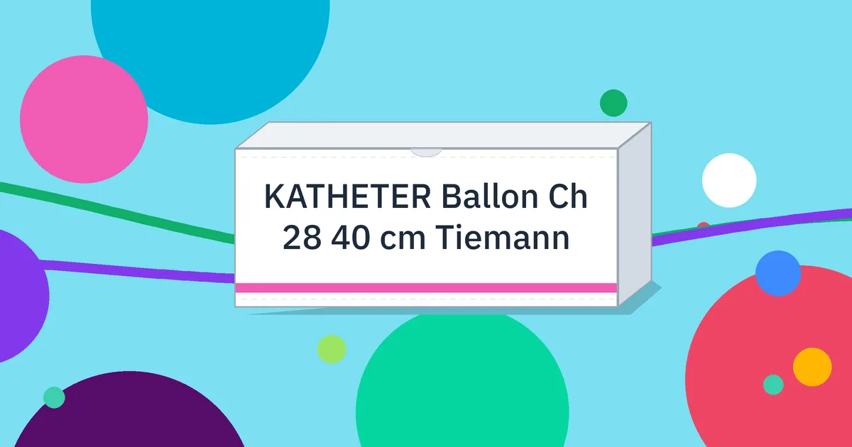 Symbolbild: Packung mit der Aufschrift KATHETER Ballon Ch 28 40 cm Tiemann (PZN 01966058) – Verfügbarkeit und Bezug in Apotheken in Frankfurt am Main