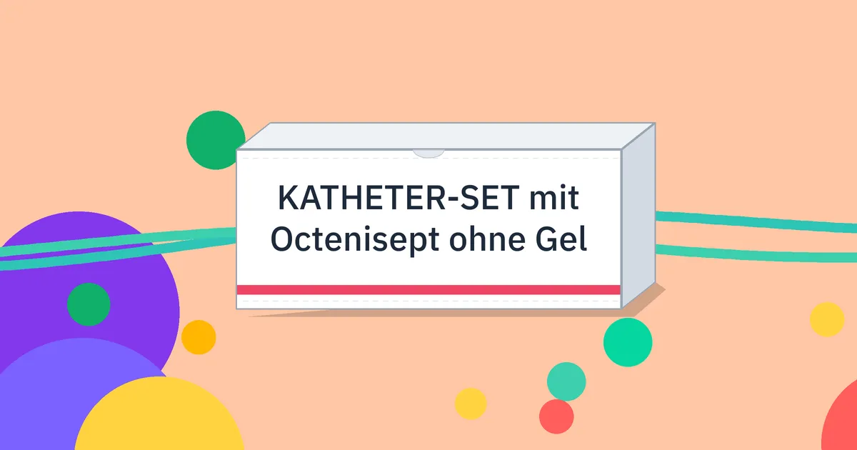 Symbolbild: Packung mit der Aufschrift KATHETER-SET mit Octenisept ohne Gel (PZN 17566220) – Verfügbarkeit und Bezug in Apotheken in Frankfurt am Main