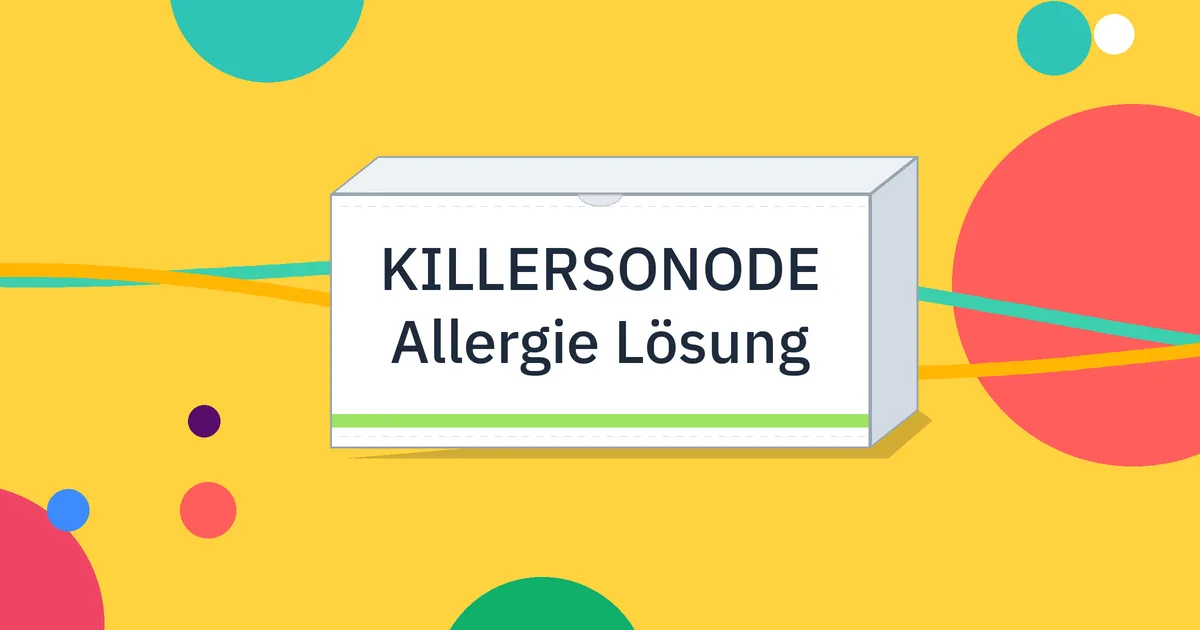 Symbolbild: Packung mit der Aufschrift KILLERSONODE Allergie Lösung (PZN 11188981) – Verfügbarkeit und Bezug in Apotheken in Frankfurt am Main