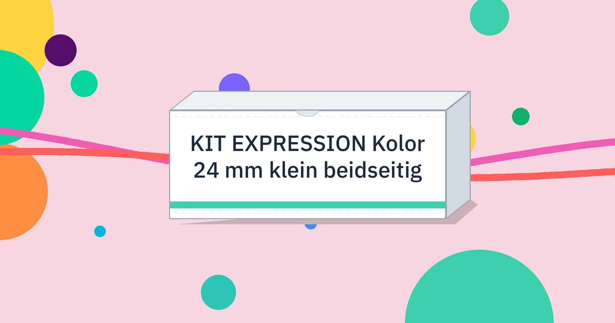 Symbolbild: Packung mit der Aufschrift KIT EXPRESSION Kolor 24 mm klein beidseitig (PZN 10133995) – Verfügbarkeit und Bezug in Apotheken in Frankfurt am Main