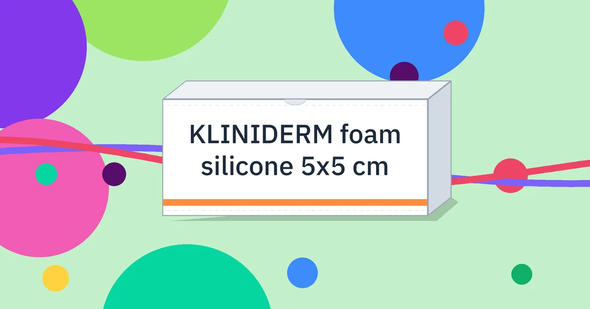 Symbolbild: Packung mit der Aufschrift KLINIDERM foam silicone 5x5 cm (PZN 15783611) – Verfügbarkeit und Bezug in Apotheken in Frankfurt am Main