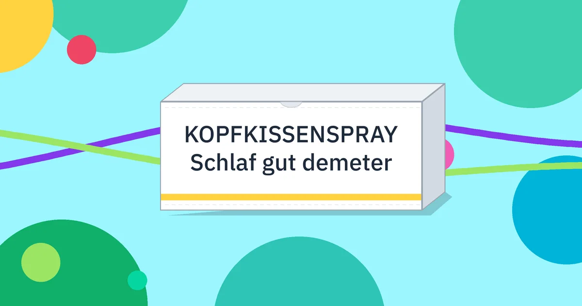 Symbolbild: Packung mit der Aufschrift KOPFKISSENSPRAY Schlaf gut demeter (PZN 18110723) – Verfügbarkeit und Bezug in Apotheken in Frankfurt am Main